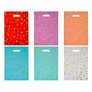 ZGORENDZ 48 Pack Party Favor Bags Cute Star Goodie Bags for Kids Birthday, Plastic Party Gift Bag Bulk for Baby shower, Wedding, Thanksgiving, Christmas, New Years