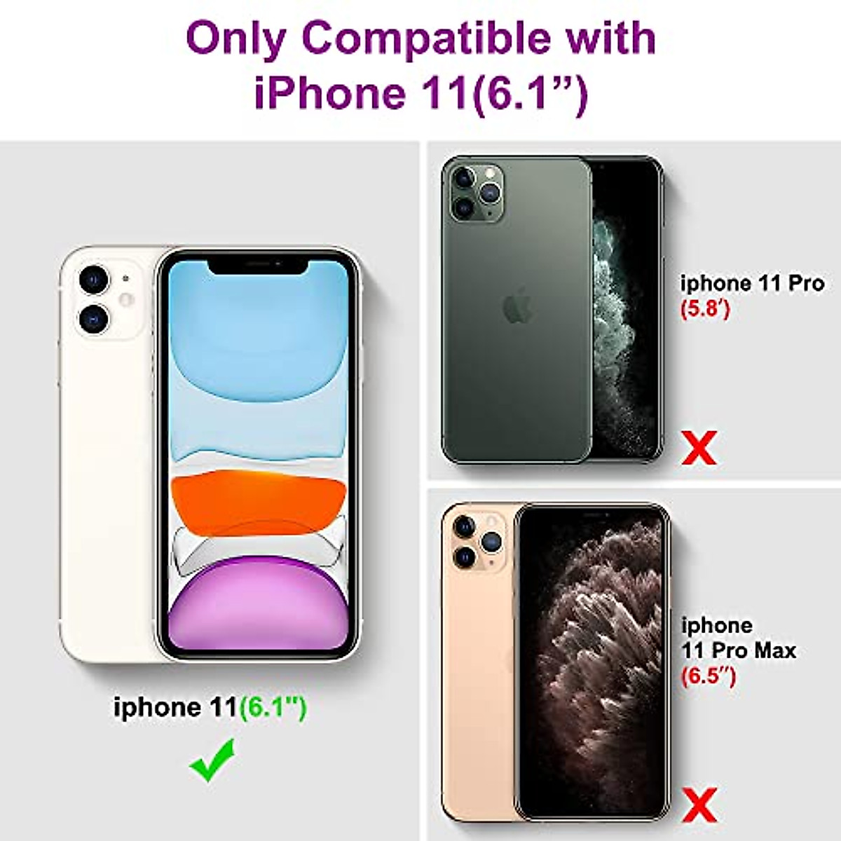 Yebowe [3 in 1] Cute Smiley Face Case for iPhone 11 with Screen Protector+ Beaded Phone Charm, Soft TPU Clear Aesthetic Protective Cover Happy Smile Face Design for Women Girls