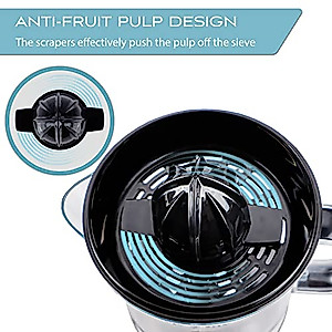 LEBENLANG – Electric juicer max juice yield | Citrus juicer + 2 cones 40W | Lemon, lime, orange, fresh fruit juice squeezer machine | Automatic lever press extractor | exprimidor de naranjas electrico