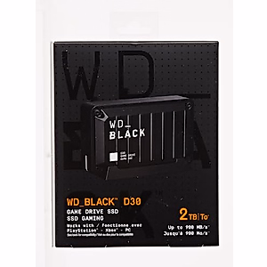 Western Digital 2TB D30 Game SSD - Portable External Solid State Drive, Compatible with Playstation, Xbox, & PC, Up to 900MB/s - WDBATL0020BBK-WESN