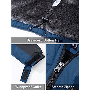 MAGCOMSEN Snowboard Jacket Men Warm Waterproof Ski Jackets Military Tactical Coat Winter Parka with Hood Raincoat Denim Blue, M