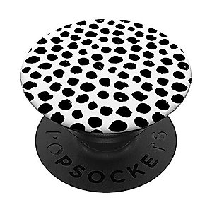 Black White Polka Dot PopSockets PopGrip: Swappable Grip for Phones & Tablets