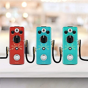 HONEST KIN Guitar Patch Cables 12 inch Flat Low Profile, 1/4" Right Angle Guitar Pedal Instrument Cable, Gold Plated Pancake Connector S-Shape Effects Pedal Cable (Pack of 3)