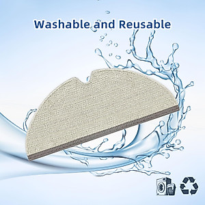 SONGRUI Replacement Spare Microfiber Mop Cloth Pad Compatible With Roborock E4, E5, S5, S5 Max, S6, S6 Pure, S6 MaxV, Q5, Q5 Pro, Q5 Pro+, Q7, Q7 Max, Q8 Max And Q8 Max+ Vacuum Robots 4 Pcs Kit
