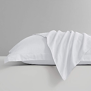 FLXXIE Microfiber European Pillow Shams Set of 2, Fade, Wrinkle and Shrinkage Resistant Soft Pillow Covers with Envelope Closure Euro Sham Covers (White, 26x26 Inches)