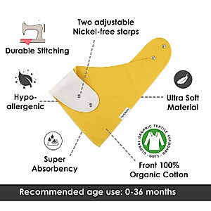 Meerdif Baby Bandana Drool Bibs 10-Pack Baby Bibs for Boys, Girls, Unisex for Teething and Drooling (Plain 1) by TheAZBaby