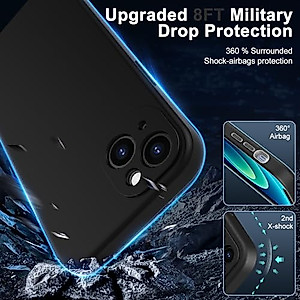 DEENAKIN for iPhone 13 Mini Case Silicone with Screen Protector - [Compatible with MagSafe] - Camera Protection - Slim Fit Protective Magnetic Phone Cover 5.4" for Men Women Girls - Black