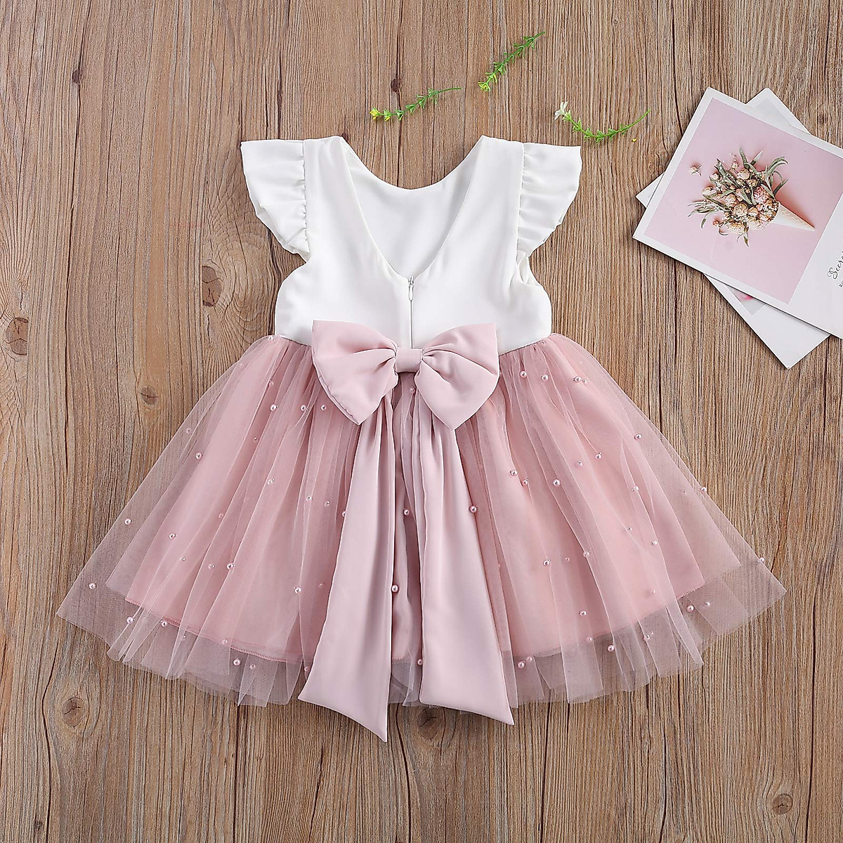 LeSury Baby Girls Tutu Dress Pink Ruffles Sleeveless Toddler Sundress Tulle Dresses Big Bow Princess (Pink, 6-12 M)
