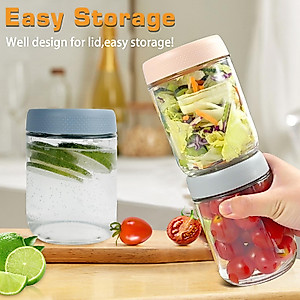 MR.KIANGCI 6 Pack Overnight Oats Containers with Lids, Glass Jar Mason Jars 16 OZ with Lids and Spoon,Reusable Wide mouth Mason jars for Overnight Oats,Yogurt,Snacks,Fruit,Salad Dressing,Leak Proof