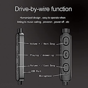 Deep Bass Wireless Earbuds, in-Ear Bluetooth Earphones with Noise Cancelling Microphone, Lightweight Neckband Headset, Volume Control, IPX7 Waterproof Sweat Resistant Headphones, 10 Hours Playtime