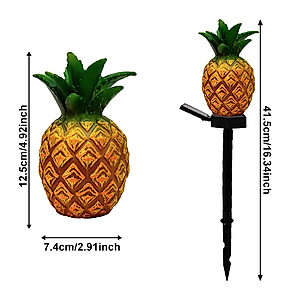 Yuhoo Solar Garden Stakes Lights, Outdoor Waterproof Pineapple Decorative Solar Landscape Stake Night Lights for Pathway Lawn Patio Yard Home Ornament(Yellow), free size
