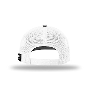 Nail Cross Christian Trucker Hat - Adjustable Fit Cotton Snapback Hat - Breathable Mesh Side for Casual Wear (Heather Front/White Mesh)