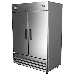 KoolMore - RIF-2D--SS 54" 2 Door Stainless Steel Upright Commercial Reach-in Freezer - 47 cu. ft (RIF-2D-SS)
