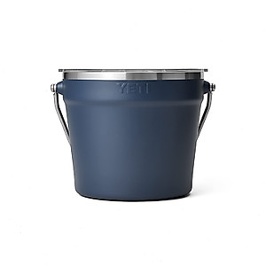 YETI Rambler Beverage Bucket, Double-Wall Vacuum Insulated Ice Bucket with Lid, Navy
