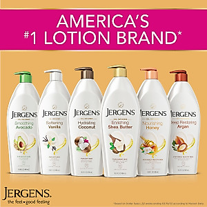 Jergens Hydrating Coconut Body Lotion, Hand and Body Moisturizer Hydrates Dry Skin Instantly, Infused with Coconut Oil, Dermatologist Tested, 16.8 oz