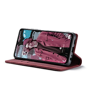 FCOZCKLOM Compatible with Samsung Galaxy A23 Wallet Phone Case with Card Holder Kickstand Protective Flip Folio Leather Case Wallet for Samsung Galaxy A23 6.6 inch (Wine Red)