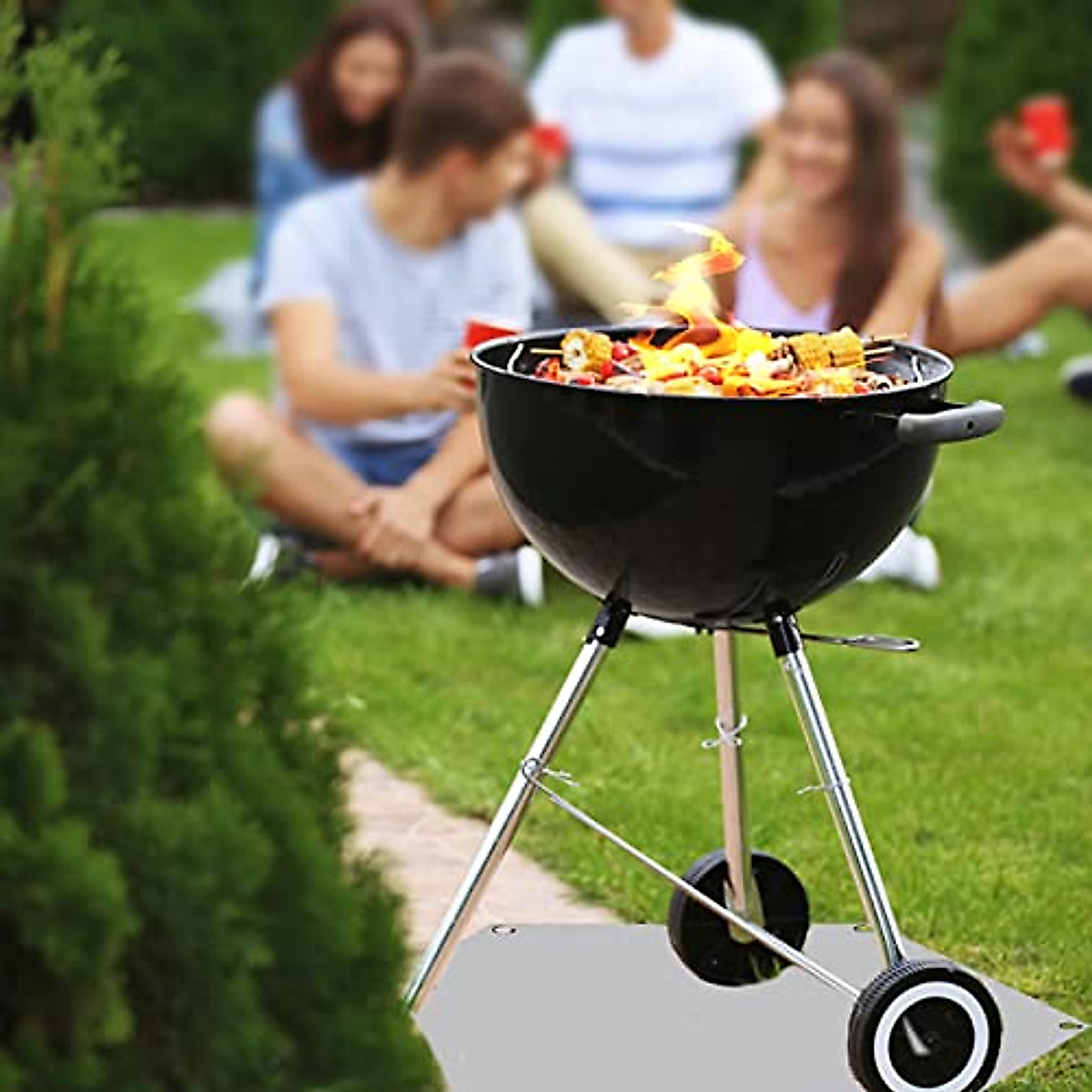 EJPTOYS Yegbong-Outdoor Heat Resistant Fiberglass Fire Pit Mat, BBQ Mat, Hexagon BBQ Mat Fire Pit Mat. Fire Mat Deck Protection. Suitable for Outdoor Decks, Grass, Patios, Grounds.