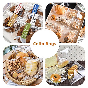 ANZNKU 300 Pcs 3x5 Inches 2.8 Mils Clear Cellophane Bags, Self Sealing Adhesive Cellophane Bags, Resealable Cellophane Treat Bags, Clear Plastic Cello Bags for Packaging Gifts, Cookies, Candy, Favors