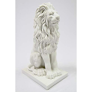 15" Sitting Down Aggressive Lion Statue Figurine Figure Vittoria Collection Made in Italy Indoor Outdoor Garden