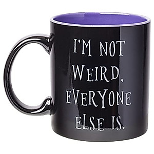 Silver Buffalo Wednesday Addams I'm Not Weird, Everyone Else Is Ceramic Mug, 20 Ounces