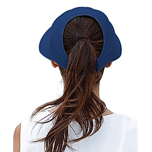 HINDAWI Sun Hats for Women Sun Hat Wide Brim UV Protection Summer Beach Foldable Visor Navy