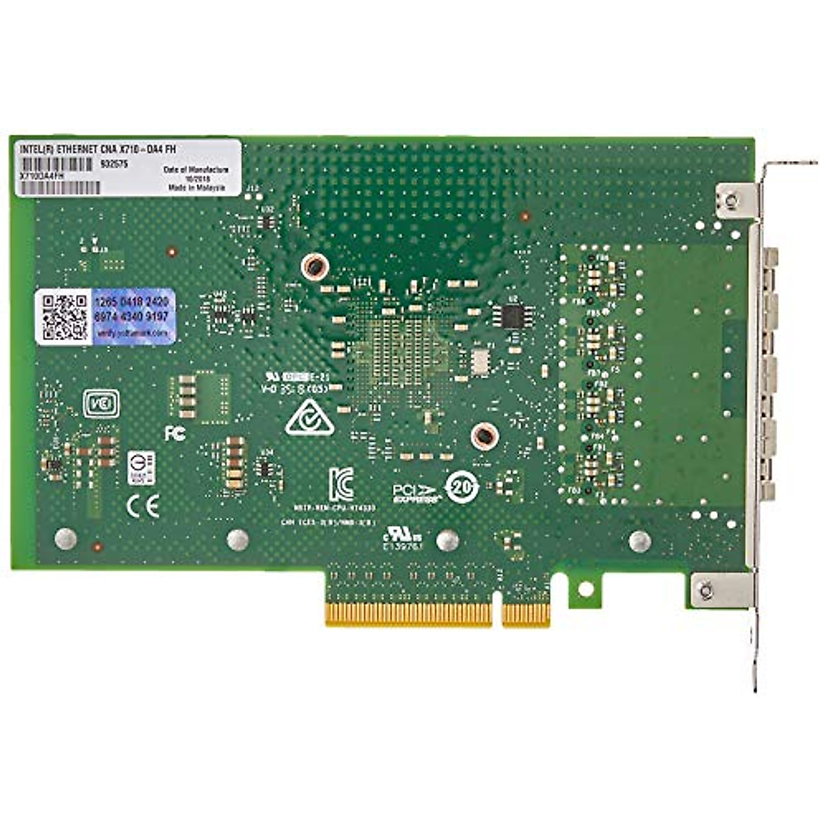 Intel Ethernet Converged X710-DA4 Network Adapter (X710DA4FH), Black, Green