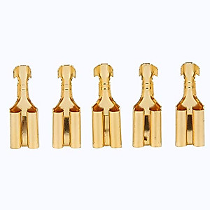 100 PCs Quick SpliceWire Terminal Brass Quick Connectors 7.8mm Quick Splice Blade Terminals Connectors with Insulating Sleeve Assortment Kit for Car Audio Speaker