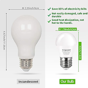 ZEQIDOU Low Watt LED Light Bulbs 1.5W Equivalent 10W 15W 20W Light Bulb, A15 LED 15 Watt Light Bulbs Soft White 2700K Low wattage 120v E26 Standard Base Small Light Bulb(4 Pack)