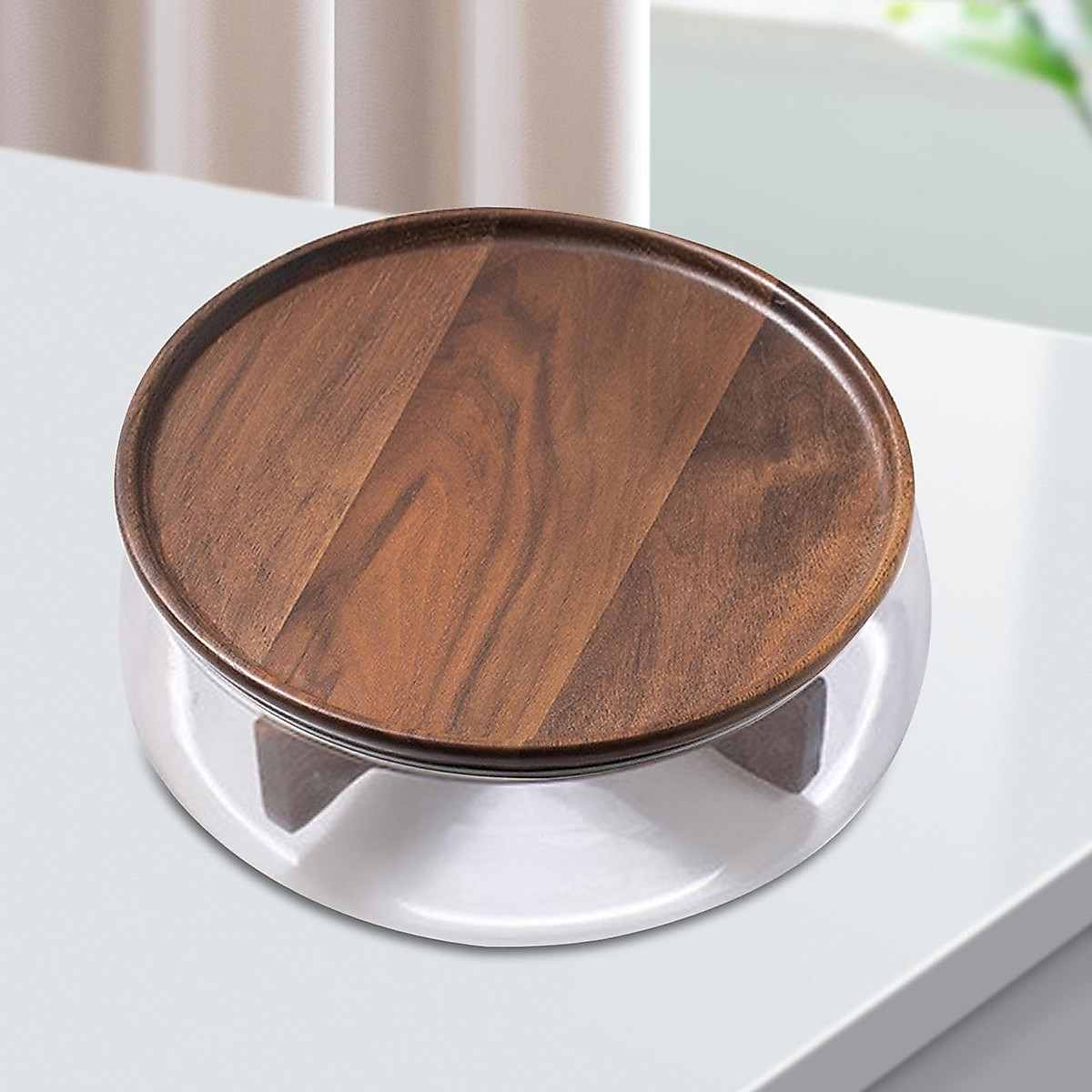 DimyFew Food Storage Container Nut Serving Bowl with Lid Meal Prep Container Nuts Storage Box for Dessert Fruit Snack Family Dinner, No Knob with Divider