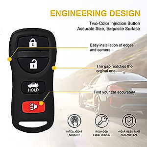 Pilida Keyless Entry Remote Control: Car Key Fob Compatible with Infiniti Nissan Altima Armada Maxima Quest Sentra 350Z| EX35 FX35 FX45 I35 G35 QX56 Replacement for KBRASTU15 (2 Pack)