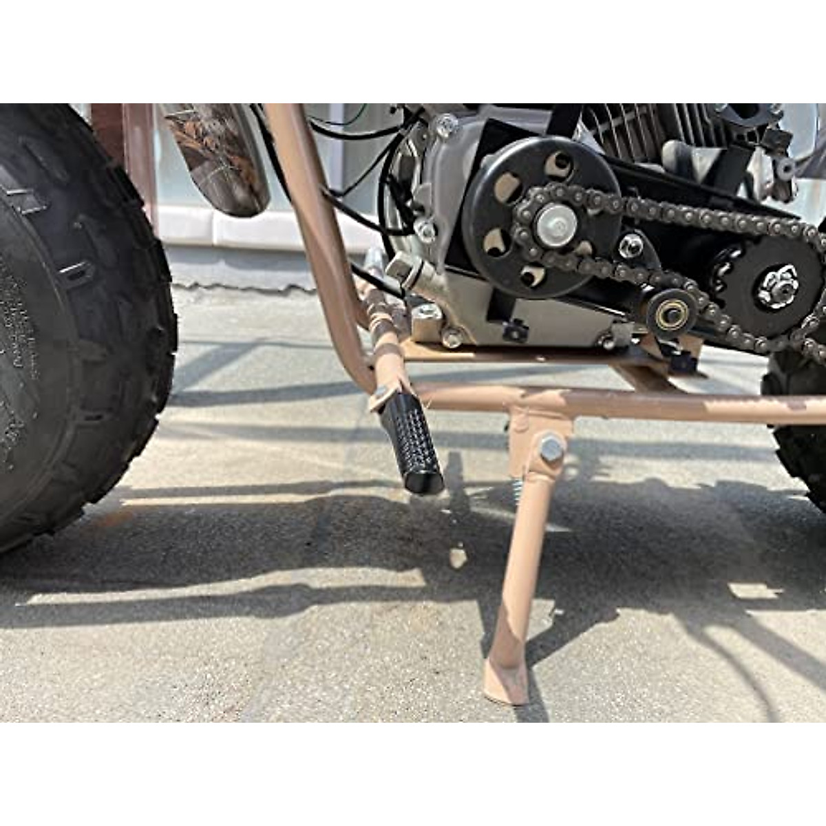 SJVLXHI Foot Pegs Footrest Bracket Set Assembly for Coleman BT200X CT200U Trail 200 CT200U-EX CT100u Trail 100 196cc 6.5hp Powersports Motor Mini Bike Left Right Silver 2 pack Parts Black