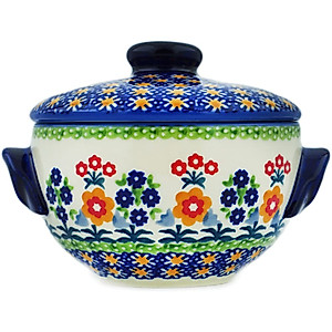 Authentic Polish Pottery 20 oz Bouillon Cup (Pretty Little Whirl Theme) Signature UNIKAT + Certificate of Authenticity