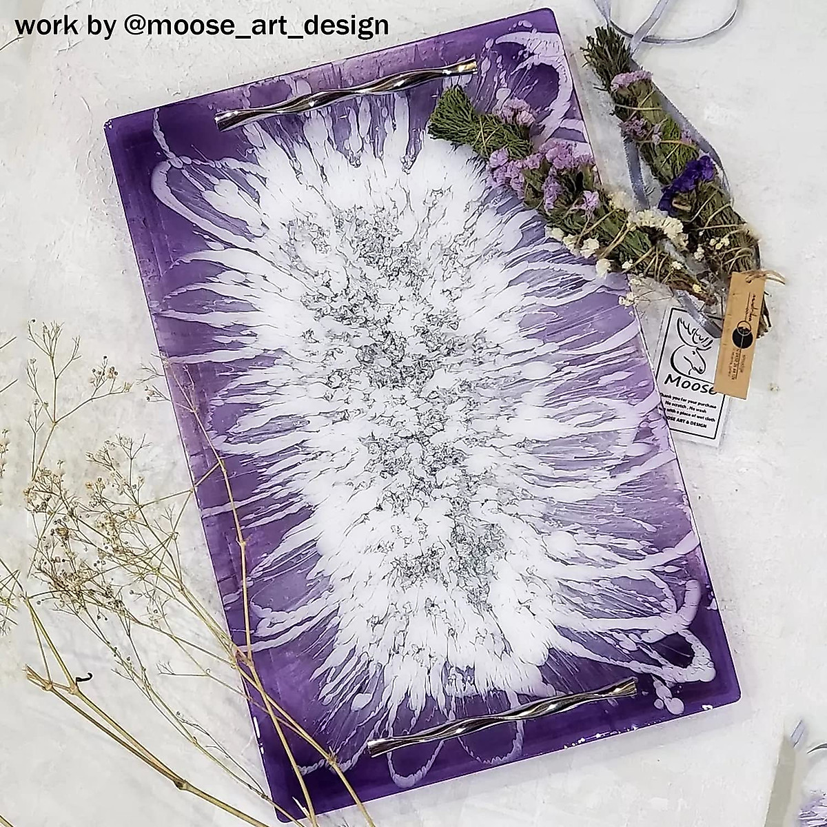 RESINWORLD Large Tray Mold with Handles, Rectangle Silicone Tray Molds for Resin Casting, Deep Flat Tray Resin Mold Silicone