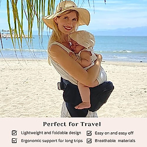 CozyOne - CPC-Certified Hip Seat Baby Carrier - New Ergonomic Bench Design, Adjustable Waistband & Various Pockets for Newborns & Toddlers up to 44lbs, All Seasons Carrier(Black)