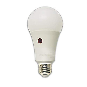 Amazon Basics A19 Dusk to Dawn Sensor LED Light Bulb, 60 Watt Equivalent, Energy Efficient 9W, E26 Standard Base, Soft White 2700K, Non-Dimmable, 10,000 Hour Lifetime , 6-Pack