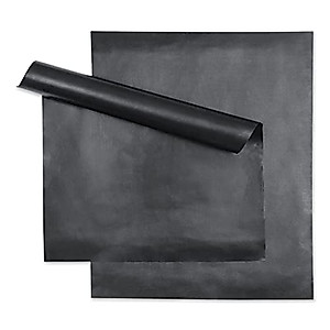 RSVP International Barbeque Grilling Collection Easy Clean, Dishwasher Safe BBQ, Mat 15.75x13, 2 Piece Set, Non-Stick, Black