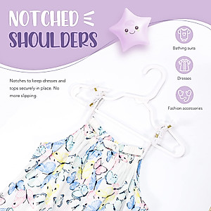 HOUSE DAY Plastic Baby Hangers for Closet 20 Pack, Durable Plastic Kids Hangers for Baby Clothes, Thin & Compact Childrens Hangers, Space Saving White Baby Hangers, Small Hangers for Kids Clothes
