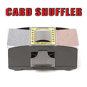 Hczswsy Card Shuffler 2 Deck, Automatic Card Shuffler Battery Operated, Battery Operated Casino Playing Card Shuffler for Home Card Games, Texas Hold'em, Blackjack