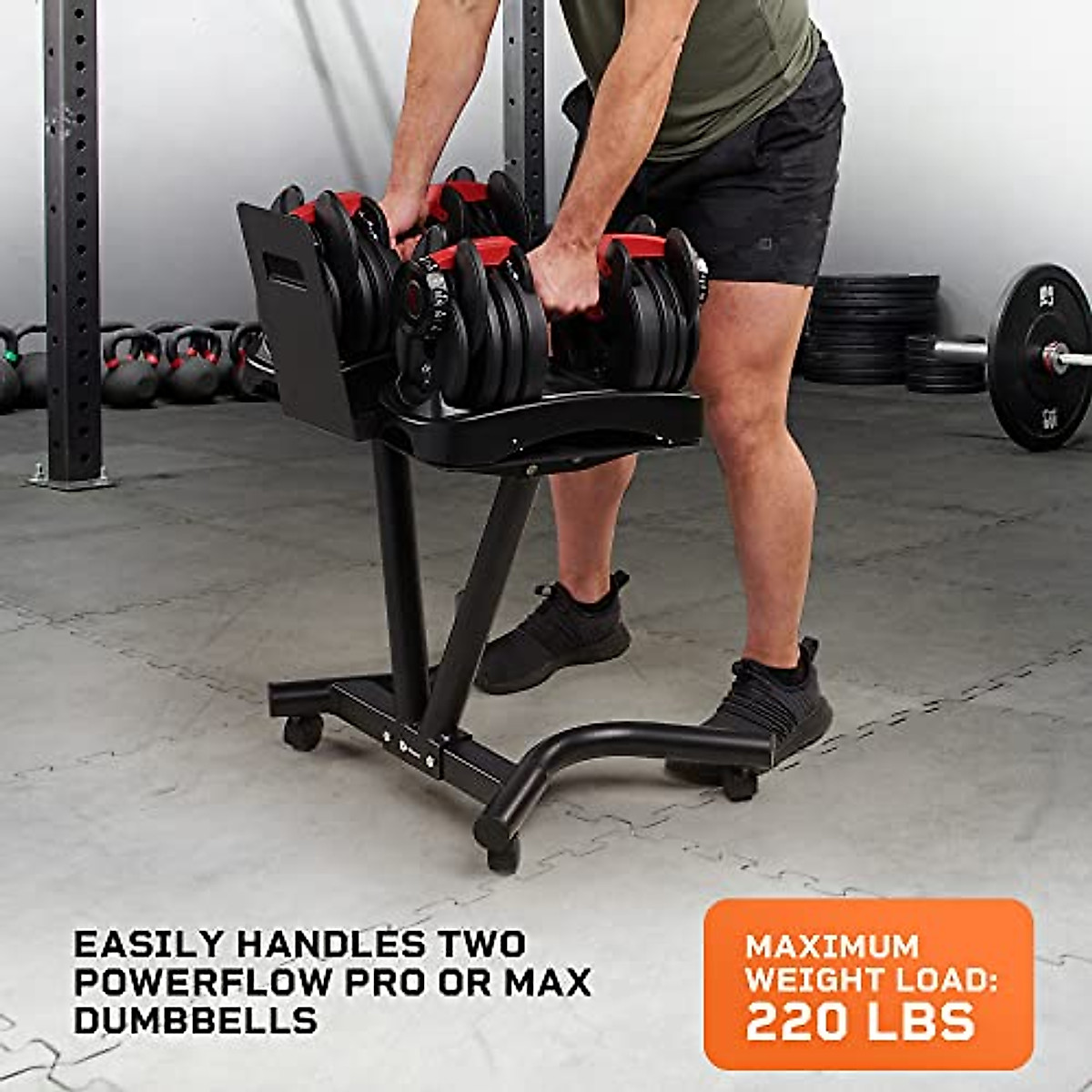 Lifepro Adjustable Dumbbell Stand for PowerFlow Pro & PowerFlow Max Adjustable Dumbbell Set - Adjustable Dumbbell Rack Stand for Convenience & Safety When Training - Durable Adjustable Weights Stand