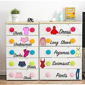 Dresser Clothing Decal Girl Dresser Labels for Bedroom Decor Drawer Organizing Stickers