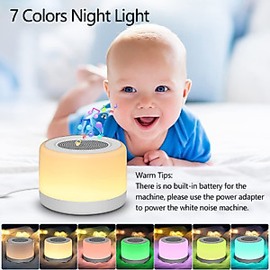 YYDSKIT Sound Machine Baby,White Noise Machine for Baby with Night Light, 32 Soothing Sounds,Plug in,5 Timers & Memory Feature, Noise Machine for Baby Kids Adults,Home