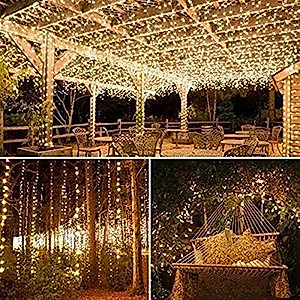 ZSMPY Fairy Lights Solar Lights Outdoor, 50/100/200 Lights,5m/10m/20m Fairy Lights Solar Christmas Lights for Patio, Garden, Home, Wedding, Pathway, Party (Warm White) (Size : 20m 200 Lights)