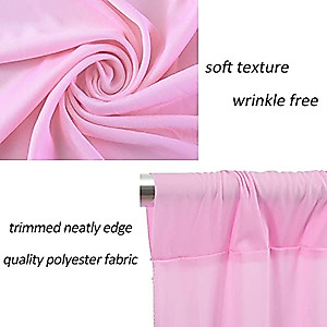AK TRADING 10 feet x 10 feet Polyester Backdrop Drapes Curtains Panels with Rod Pockets - Wedding Ceremony Party Home Window Decorations - Pink (DRAPE-5x10-PINK), 5FT x 10FT