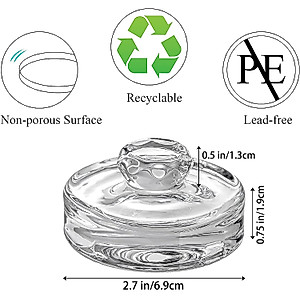 YOUEON 9 Pack Fermentation Glass Weights with Easy Grip Handles for Wide Mouth Mason Jars, Pickling Jars, Glass Fermentation Weights for Fermenting Kit, Sauerkraut, Kimchi and More