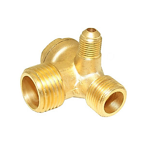 Joywayus 3-Way Brass Male Threaded Air Compressor Check Valve Central Pneumatic G1/2"xG3/8"xG1/8"