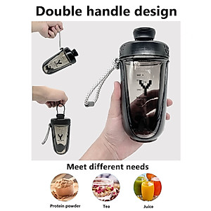 YAYAYOUNG Protein Shaker Bottle,16-OZ/500ML Shaker Bottle with protein shaker ball,Protein Shakes Cup,Shaker Bottle for Protein Mixes,Free of BPA plastic,Black
