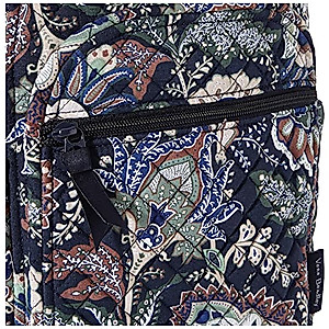 Vera Bradley Women's Cotton Small Backpack, Java Navy Camo - Recycled Cotton, One Size