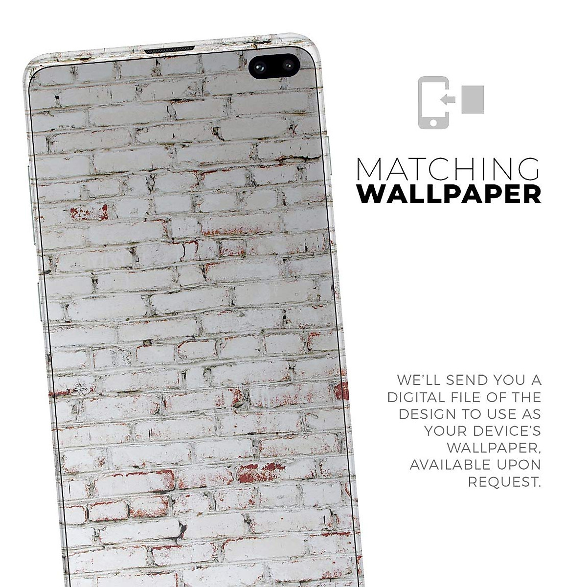 DesignSkinz Grungy Red & White Brick Wall Protective Vinyl Decal Wrap Skin Cover Compatible with The Samsung Galaxy S20 (Screen Trim & Back Glass Skin)