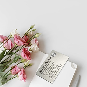 YODOCAMP To Our Daughter Wallet Card Encouragement Gifts Inspirational Graduation Gift Metal Card Christmas Birthday Card Daughter Stepdaughter Gifts from Mom Dad