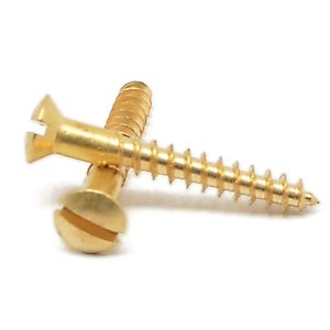 #4 x 1/2" Wood Screw Slotted Oval Head Brass Pk 50